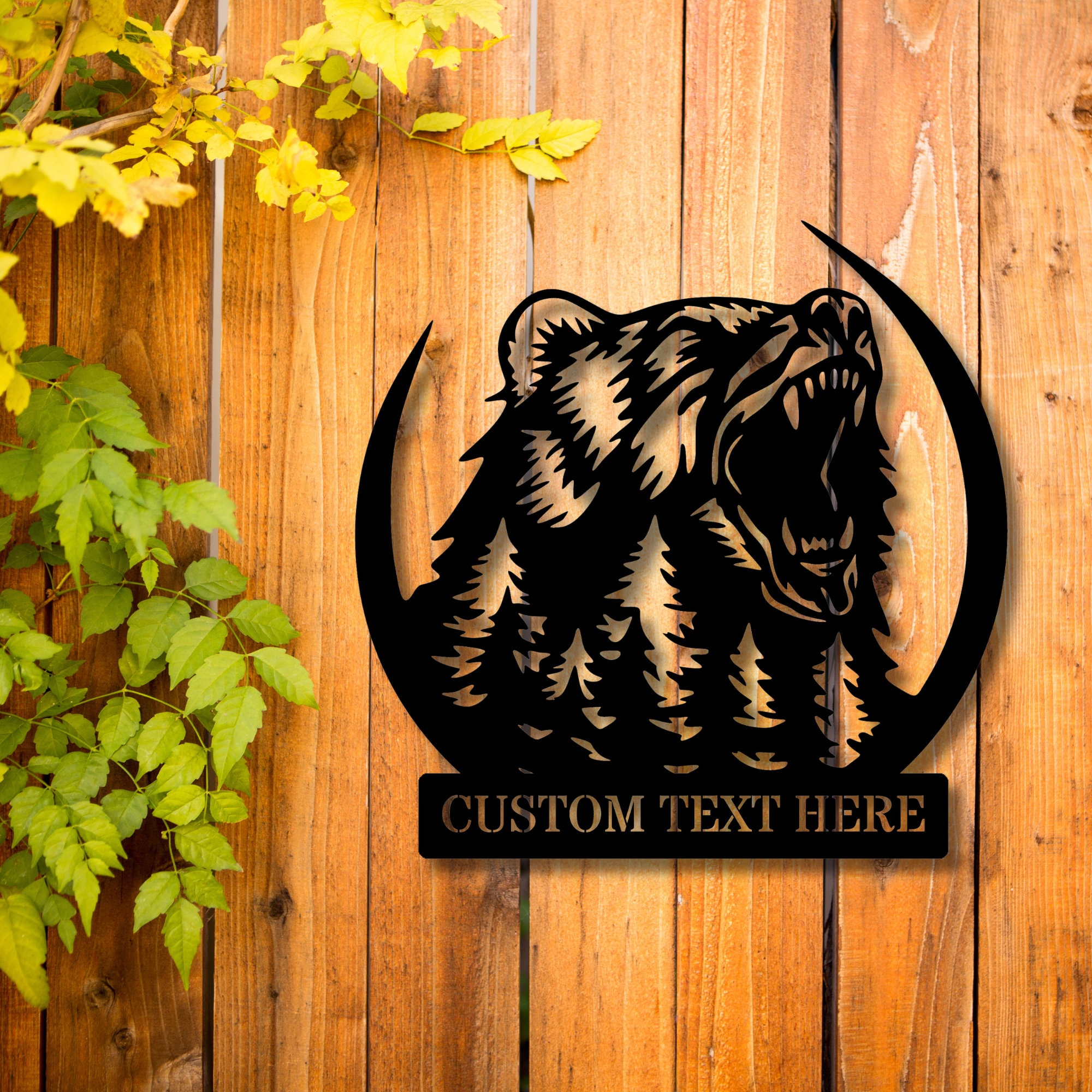 Metal Bear Metal Sign, Man Cave Sign, Bear Sign, Camp Sign, Log Cabin ...