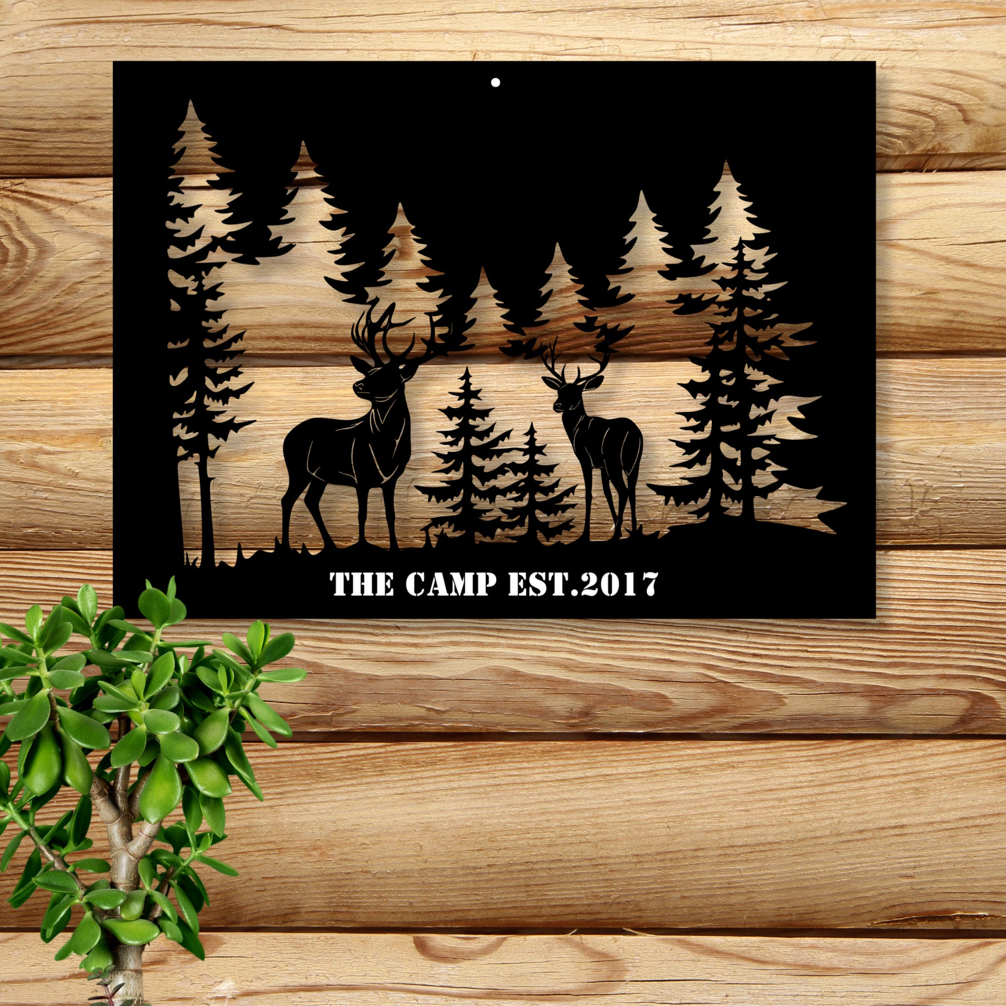 Custom Deer Metal Sign, Man Cave Sign, Outdoors Sign, Camp Sign, Log ...