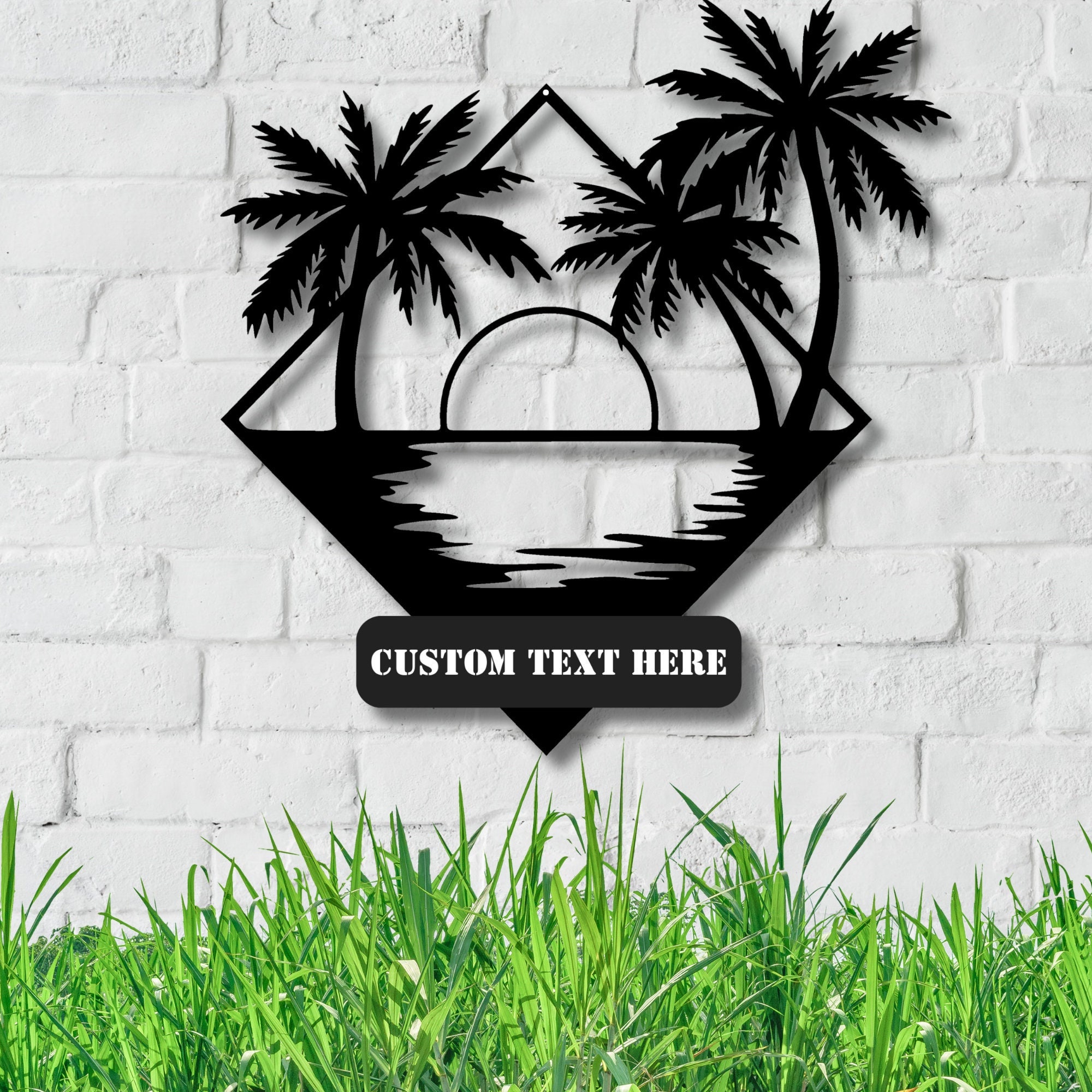 Custom Sunset Beach Sign, Metal Beach House Sign, Beach House Decor ...