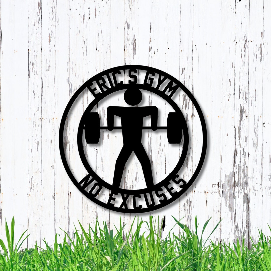 Gym Sign; Personalized Home Gym Sign; Custom Metal Gym Sign; Home Gym ...