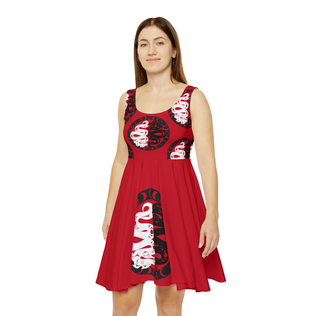 Coast Salish Sea Serpent, Native Art, Indigenous Design Women's Skater ...