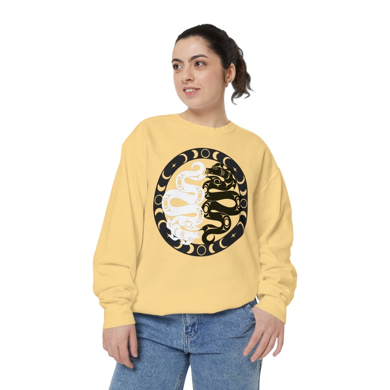 Coast Salish Sea Serpent Balance Crescents Moon Phases - Etsy