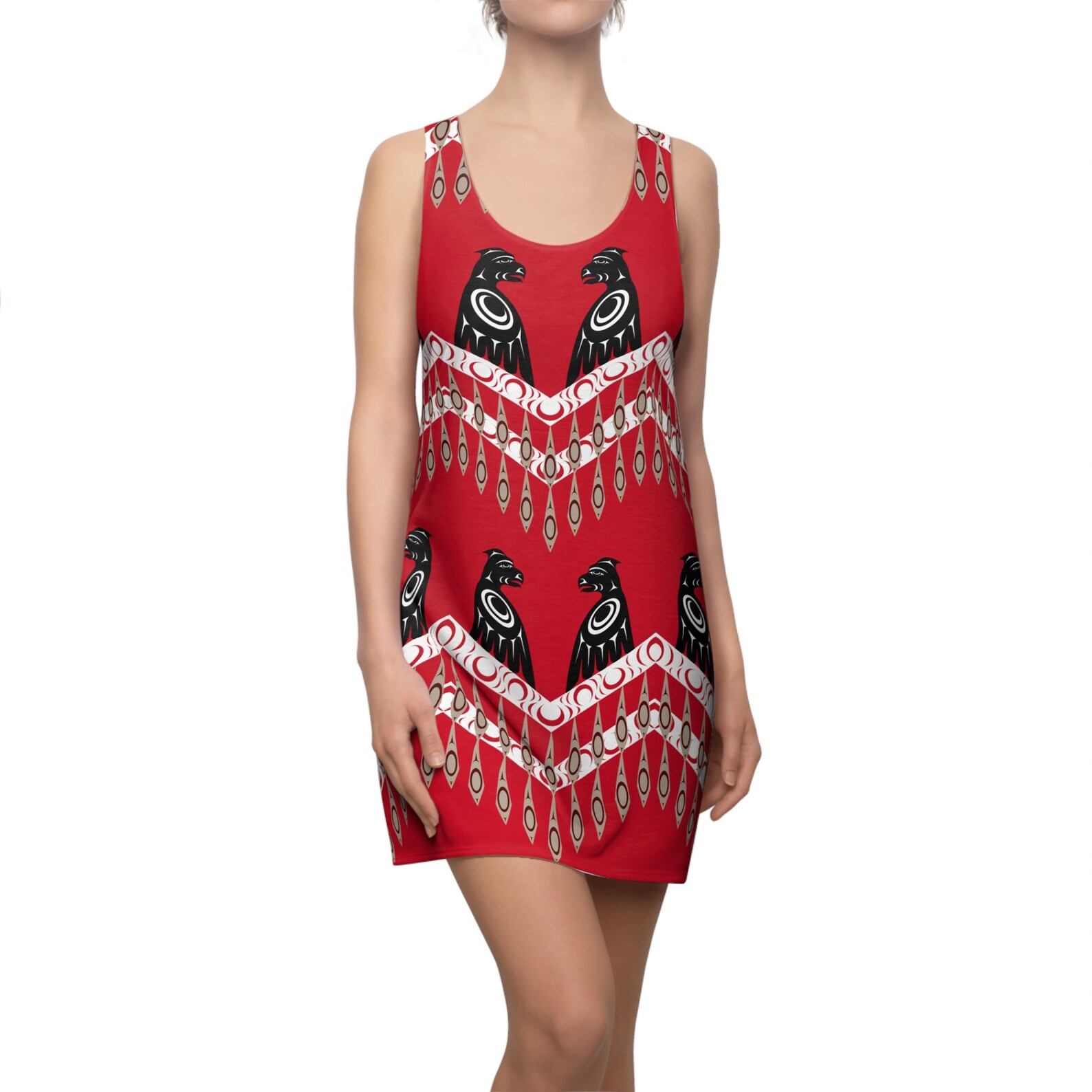 Coast Salish Indigenous Native Thunderbird Regalia Women's Cut & Sew ...