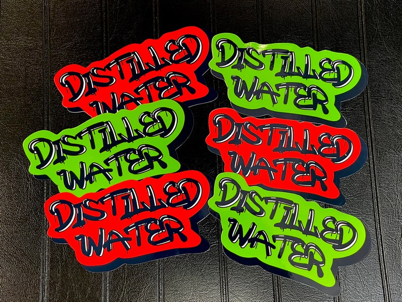 Distilled Water Tattoo Bottle Label Die Cut Sticker Graffiti Style - Etsy