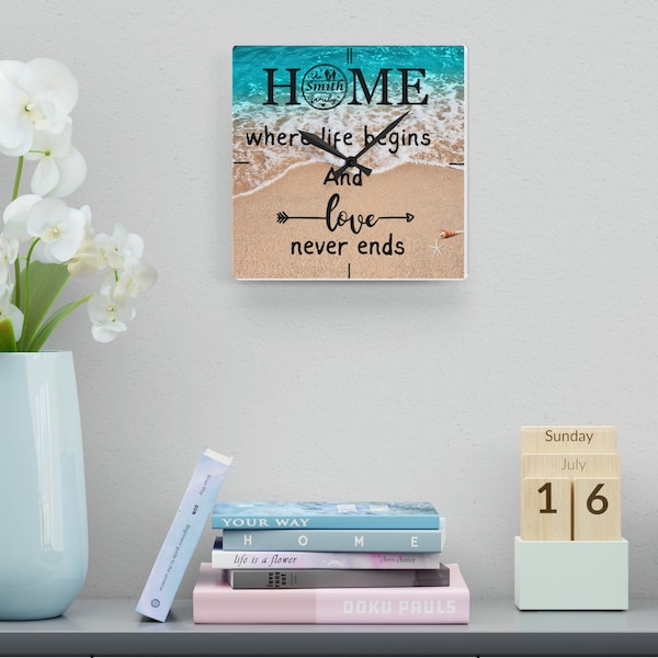 Square Photo Wall Clock - Etsy