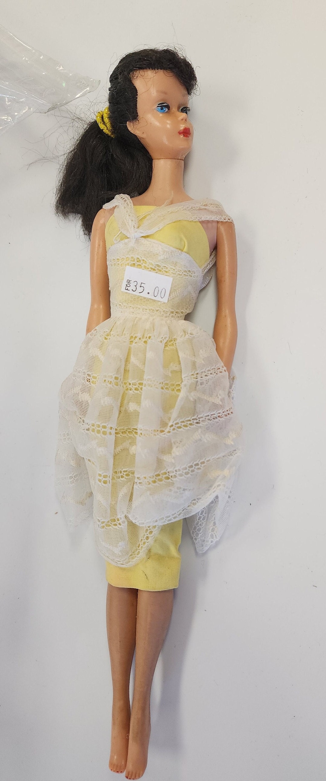 Vintage Barbie Doll Brunette With Yellow Dress - Etsy