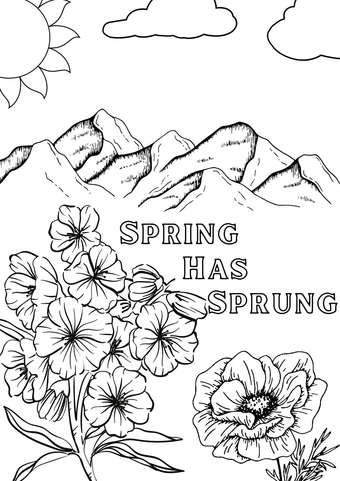 Single Spring Coloring Page - Etsy