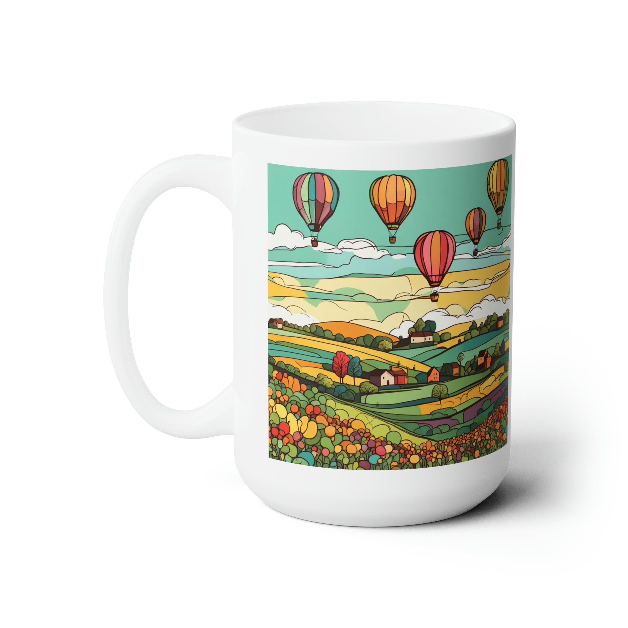 Hot Air Balloon Ceramic Mug 15oz - Etsy
