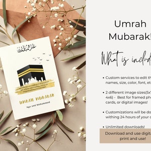 Personalized Umrah Mubarak Printable | Umrah Gift | Digital Print ...
