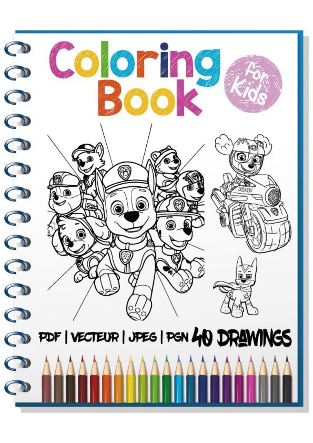 Coloring Pages PDF EPS Format | Paw Patrol Edition | - Etsy