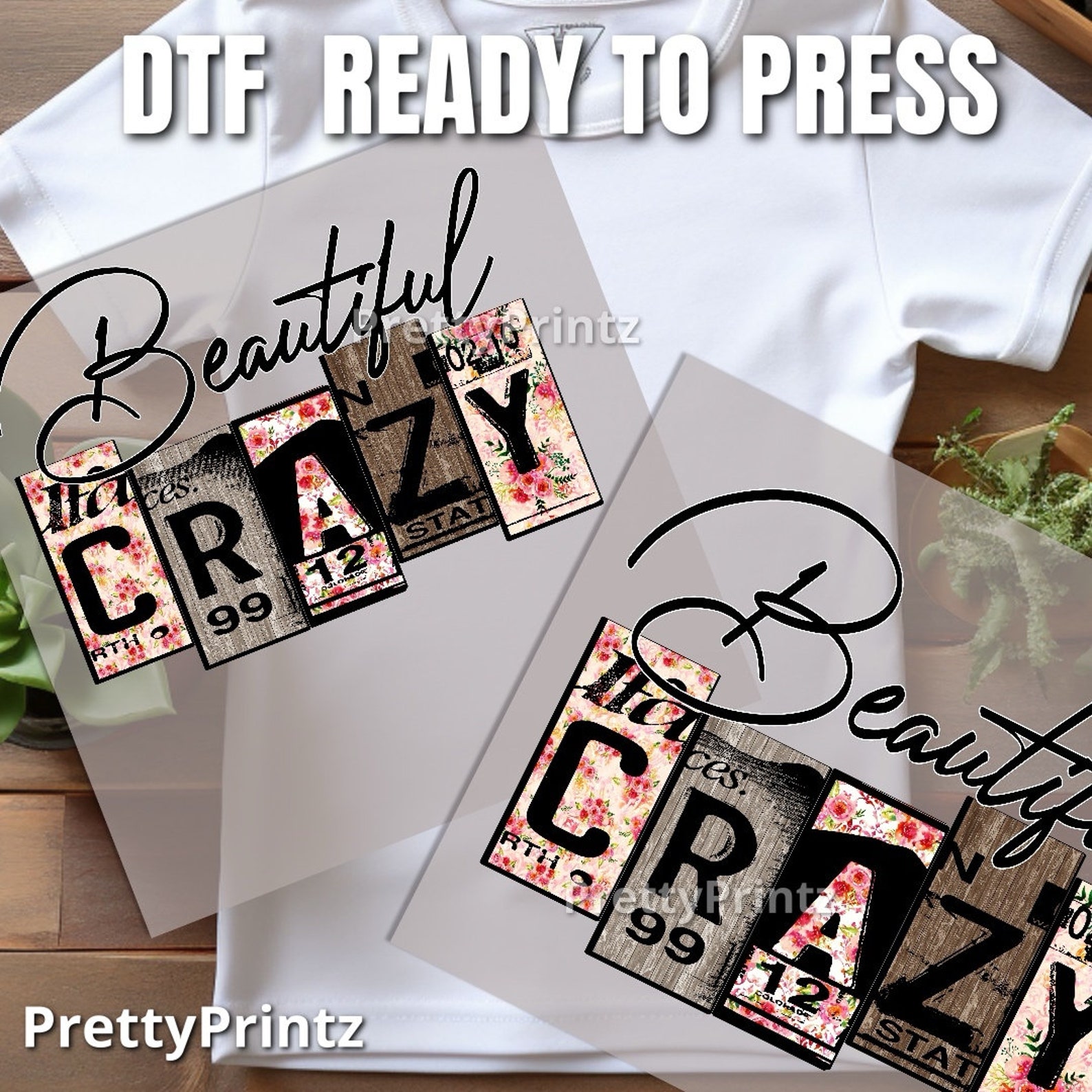 Crazy Beautiful Dtf Transfer, License Plate DTF, Country Music Transfer ...