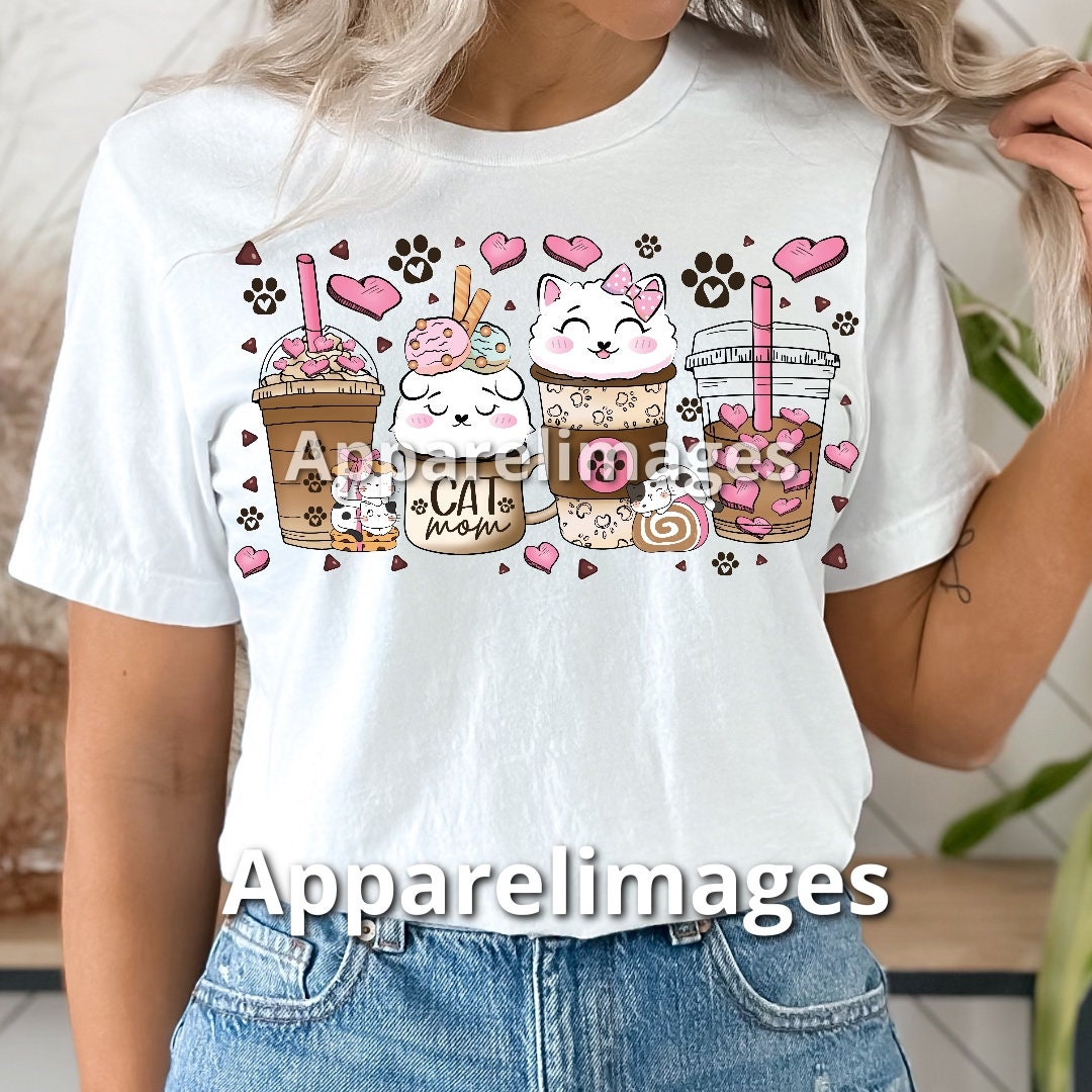Ready to Press Cat Lovers DTF, Coffee Transfers, Heat Press, Vibrant ...
