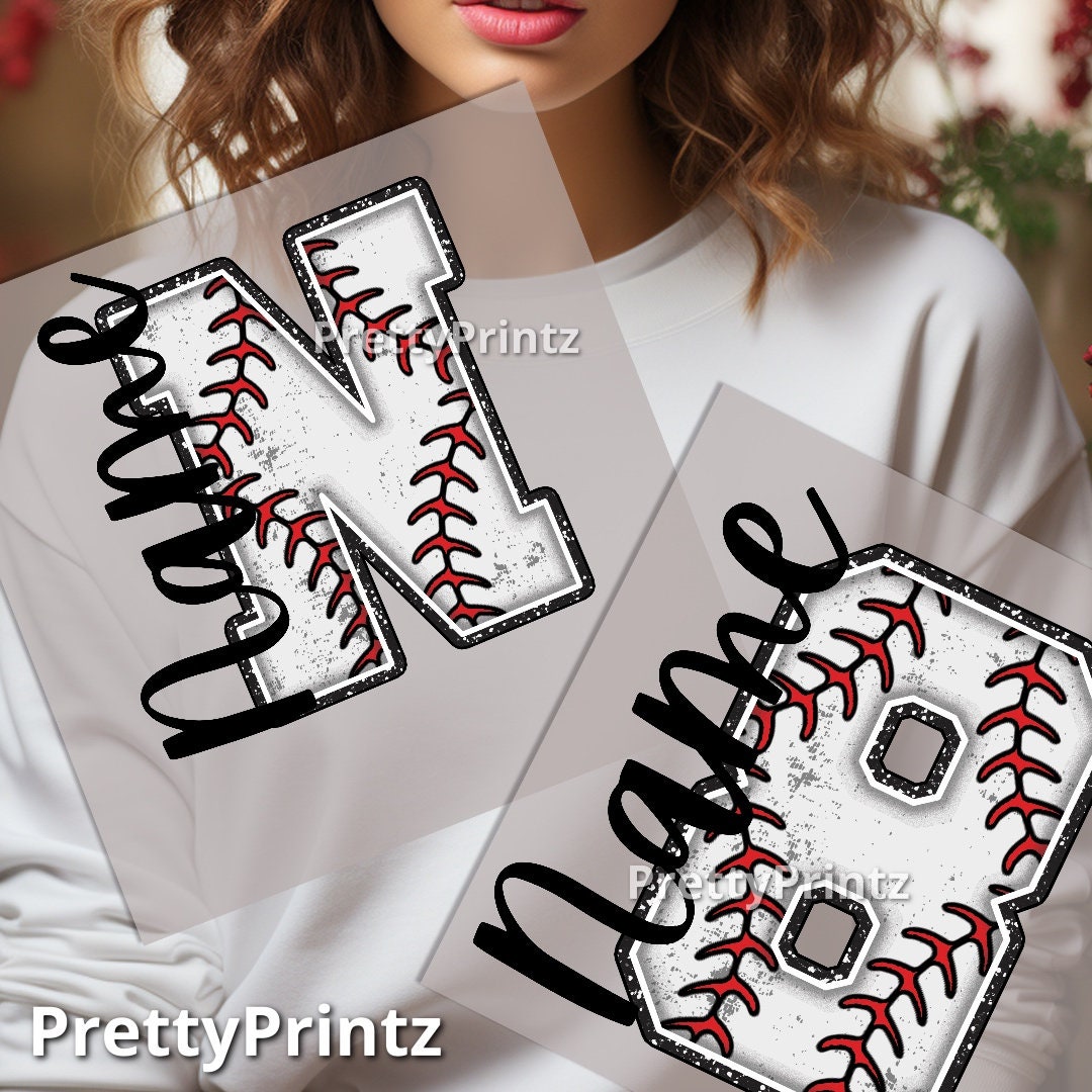 Ready to Press Custom Baseball Name DTF, Sport Transfer, Gift for Her ...