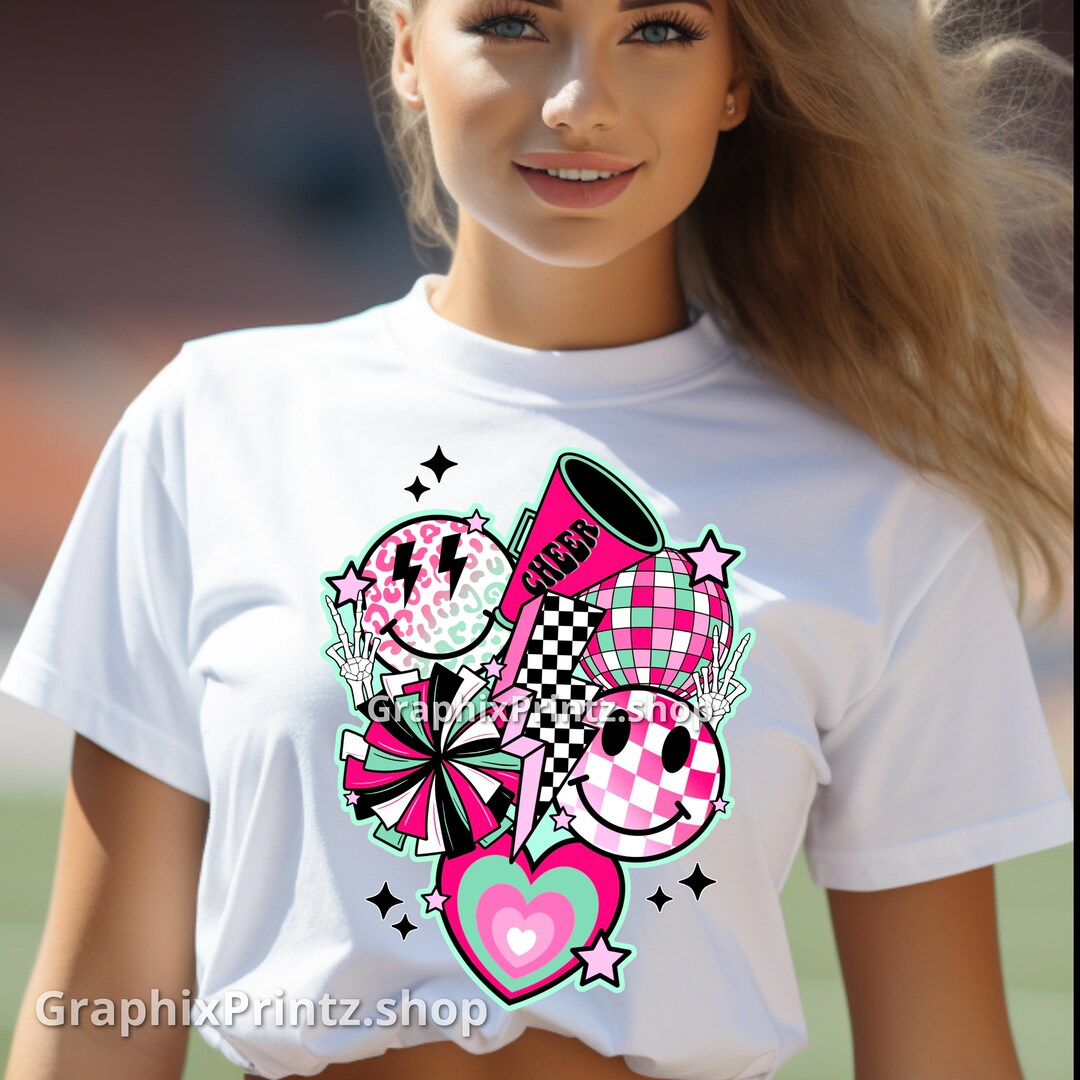 Ready to Press Cheerleader DTF Transfer, Cheerleader Collage Shirt ...