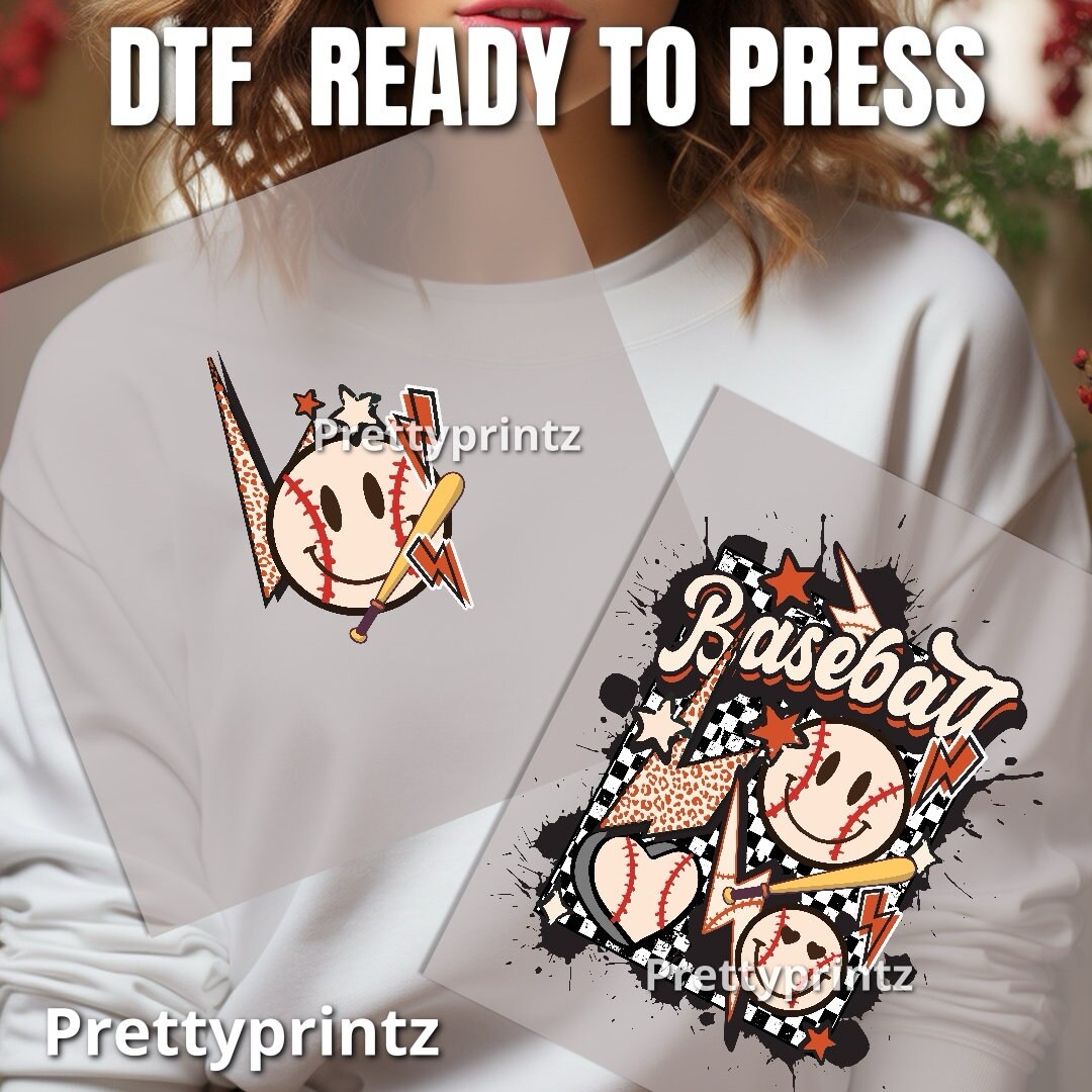 Ready to Press Retro Baseball DTF, Sport Transfer, Gift for Her ...