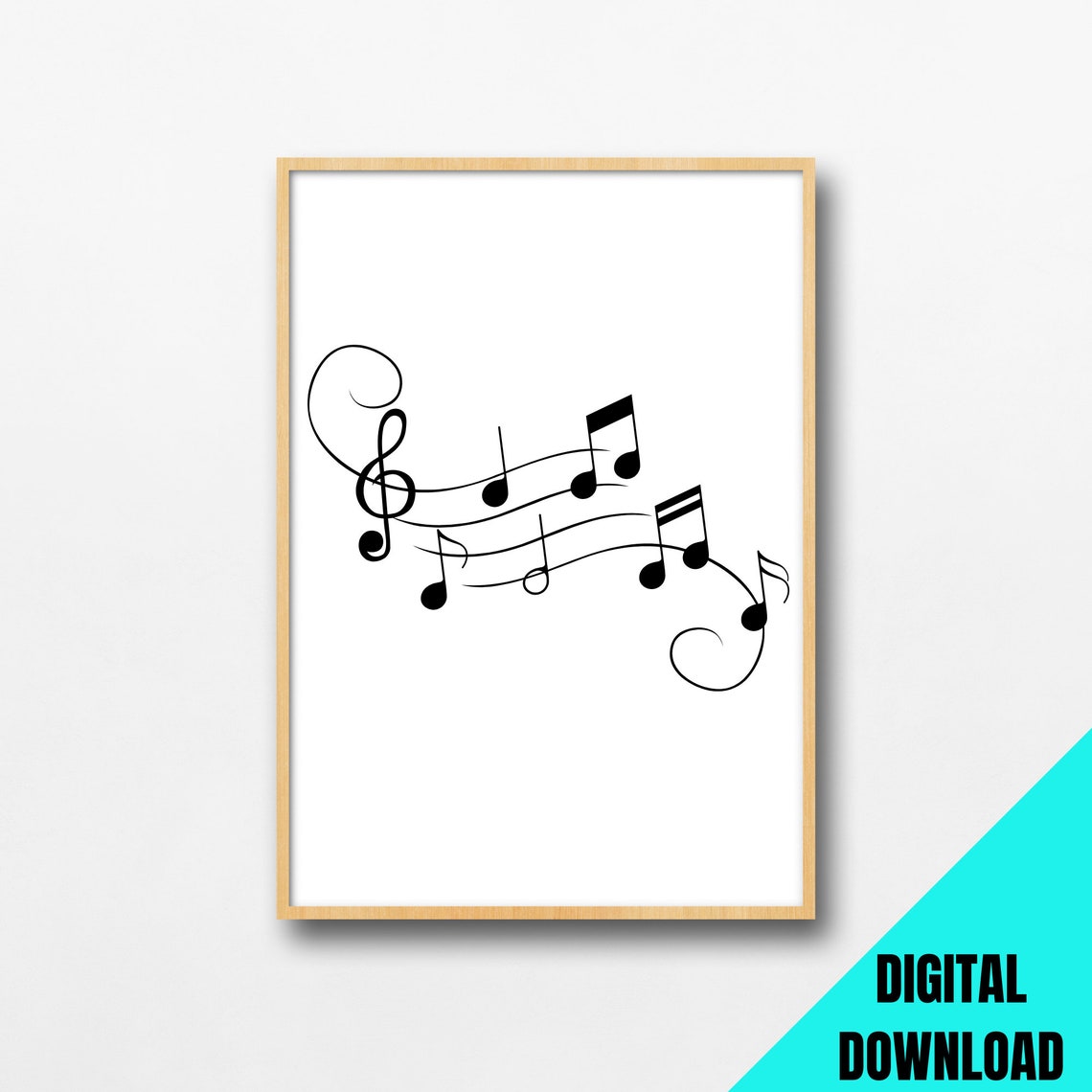 Minimalist Music Notes Print: Melody Line Art (digital Download) - Etsy