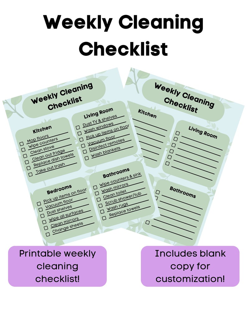 Cleaning Checklist, Weekly Cleaning, Cleaning List, House Cleaning ...