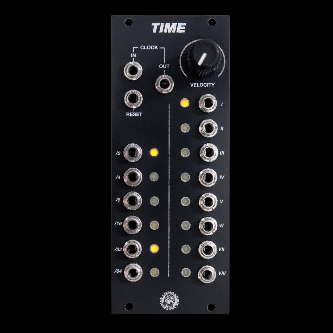Time [matte Black] [ Analog Clock, Clock Divider and Trigger Sequencer ...