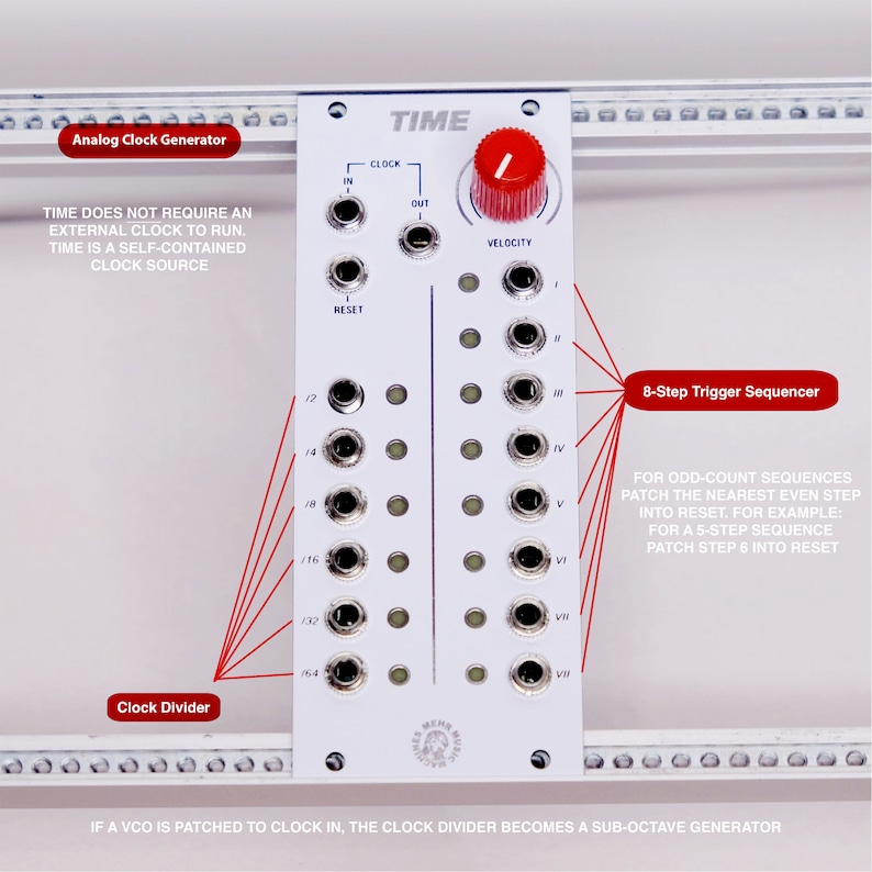 Time [matte Black] [ Analog Clock, Clock Divider and Trigger Sequencer] - Etsy