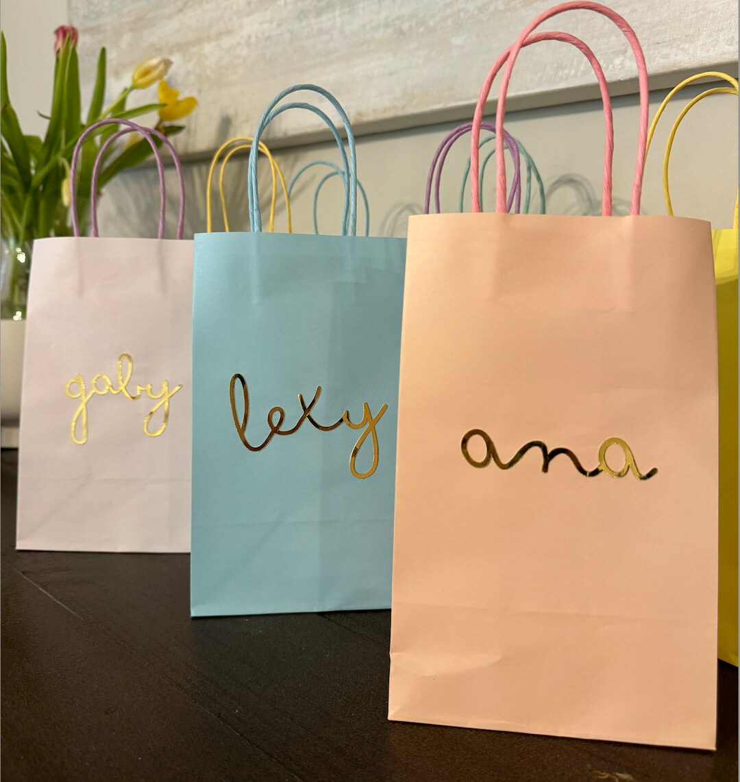Personalized Goody Bags With Gold Name Perfect for Parties and Gifts ...