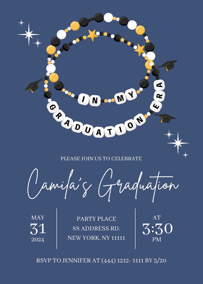 In My Graduation Era Themed 5x7 Graduation Invitation Digital Instant ...
