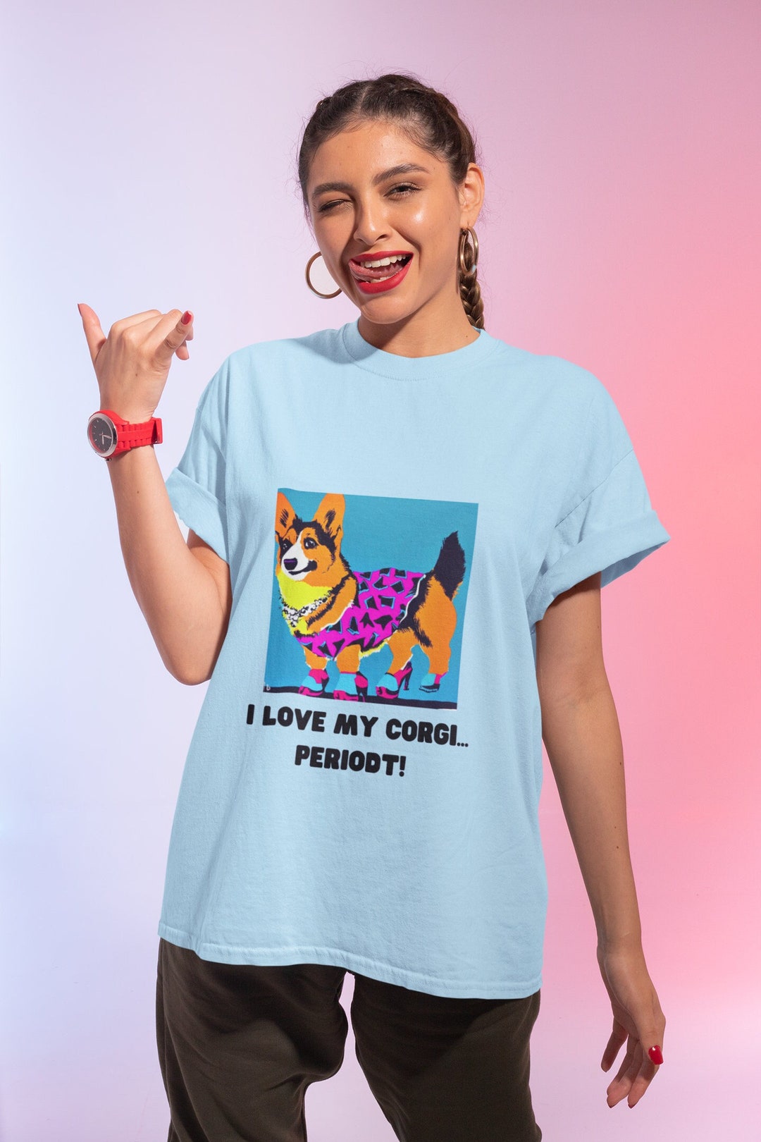 I Love My Corgi... Periodt! T-shirt, Funny Dog Lovers Tshirt, 80s ...