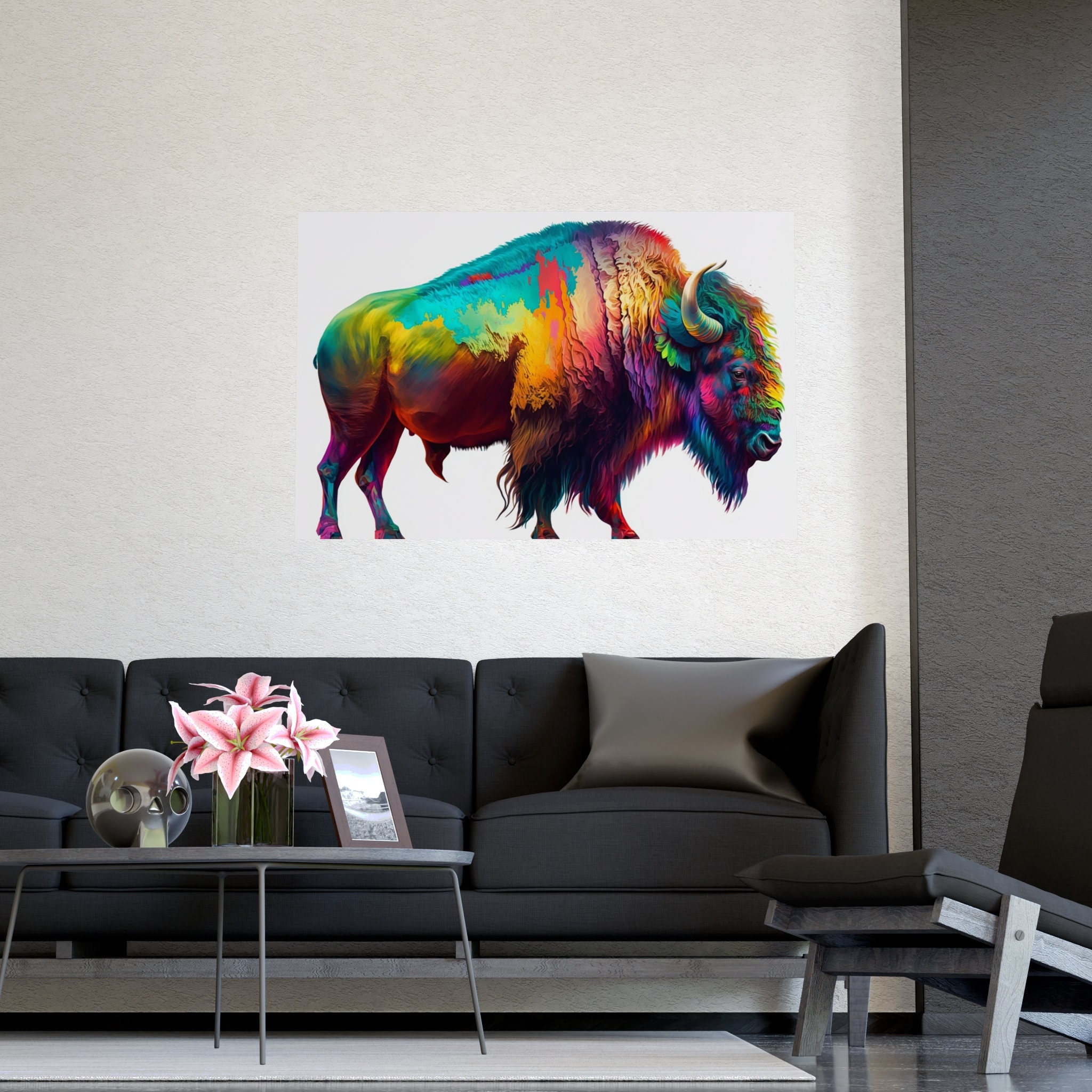 Rainbow Buffalo Sacred Buffalo, Native American Buffalo Art Print ...