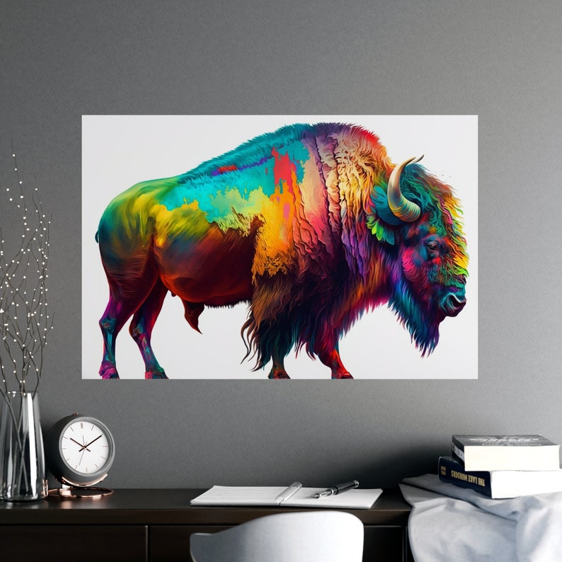 Rainbow Buffalo Sacred Buffalo, Native American Buffalo Art Print ...
