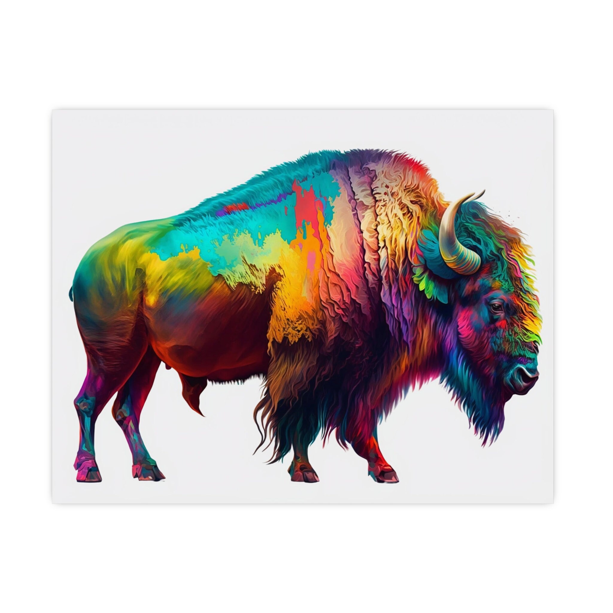 Rainbow Buffalo Sacred Buffalo, Native American Buffalo Art Print ...