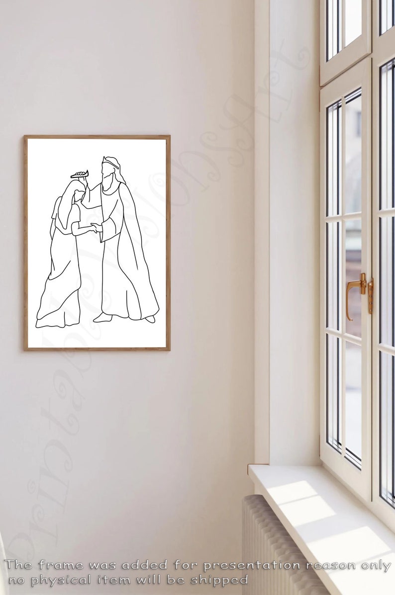 Queen Esthere Modern Religious Line Art Concept Simple Hand-drawn ...