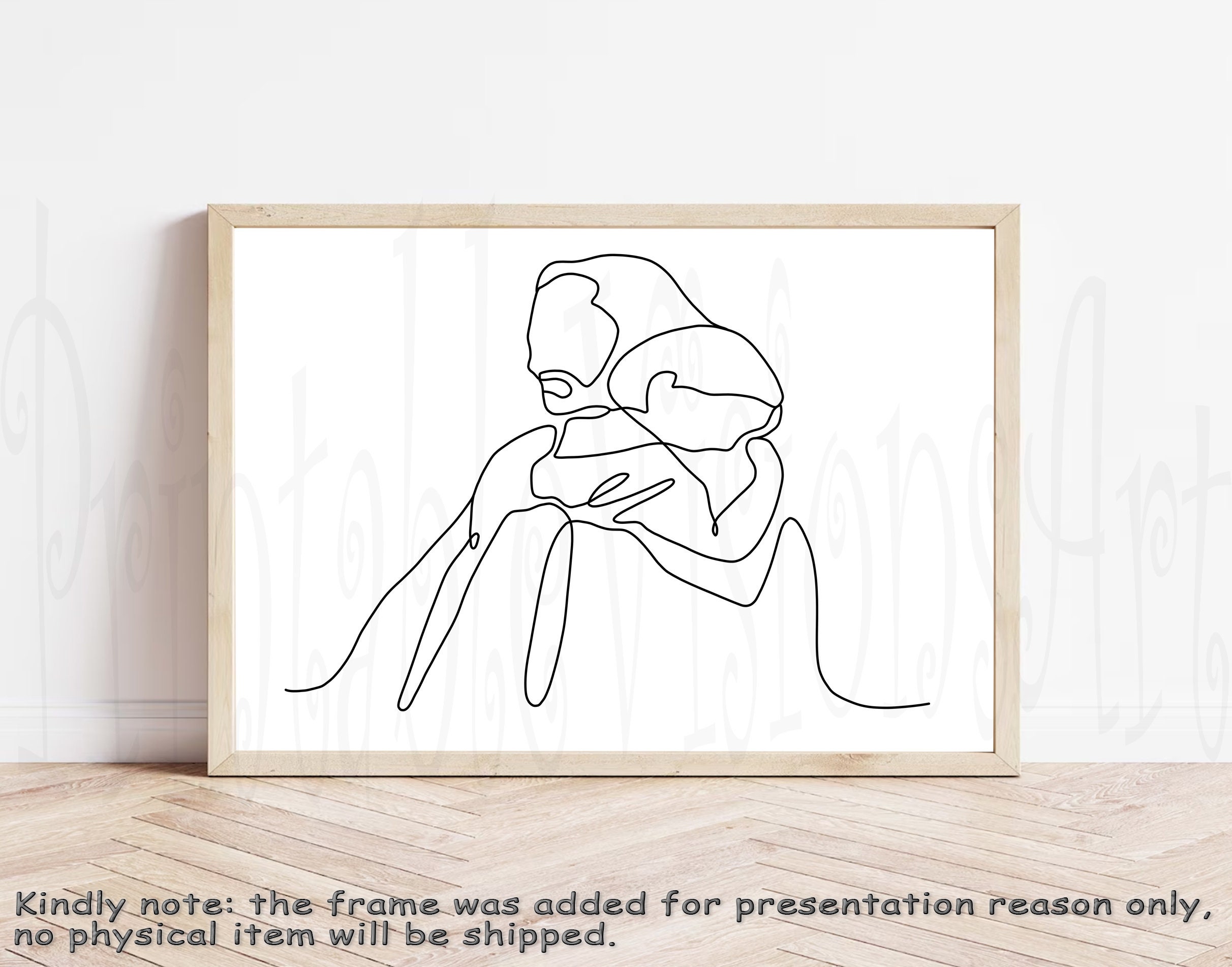 Christ's Embrace -line Art Modern Religious Concept Simple Hand-drawn ...