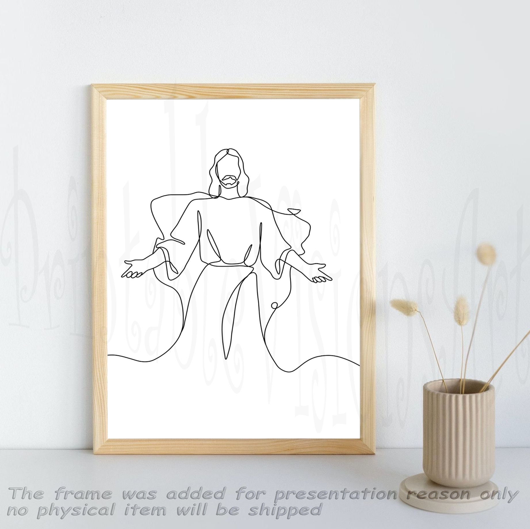 Ascension of Jesus Christ Religious Line Art Concept Simple Hand-drawn ...