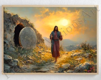 Digital Download: Jesus Christ Resurrected Painting | He is Risen Art ...
