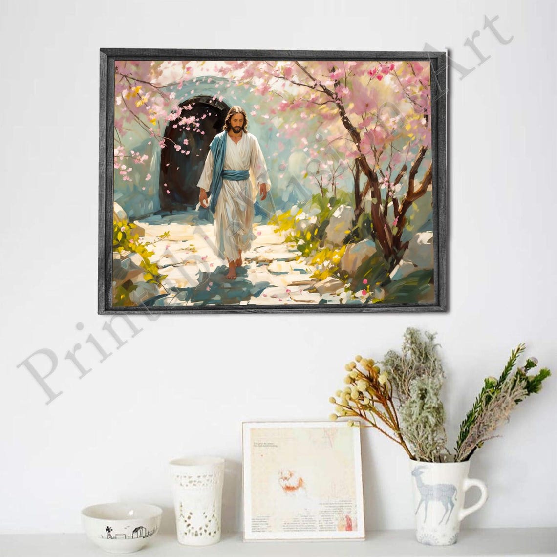 Digital Download: Jesus Christ Resurrected Painting | He is Risen Art ...