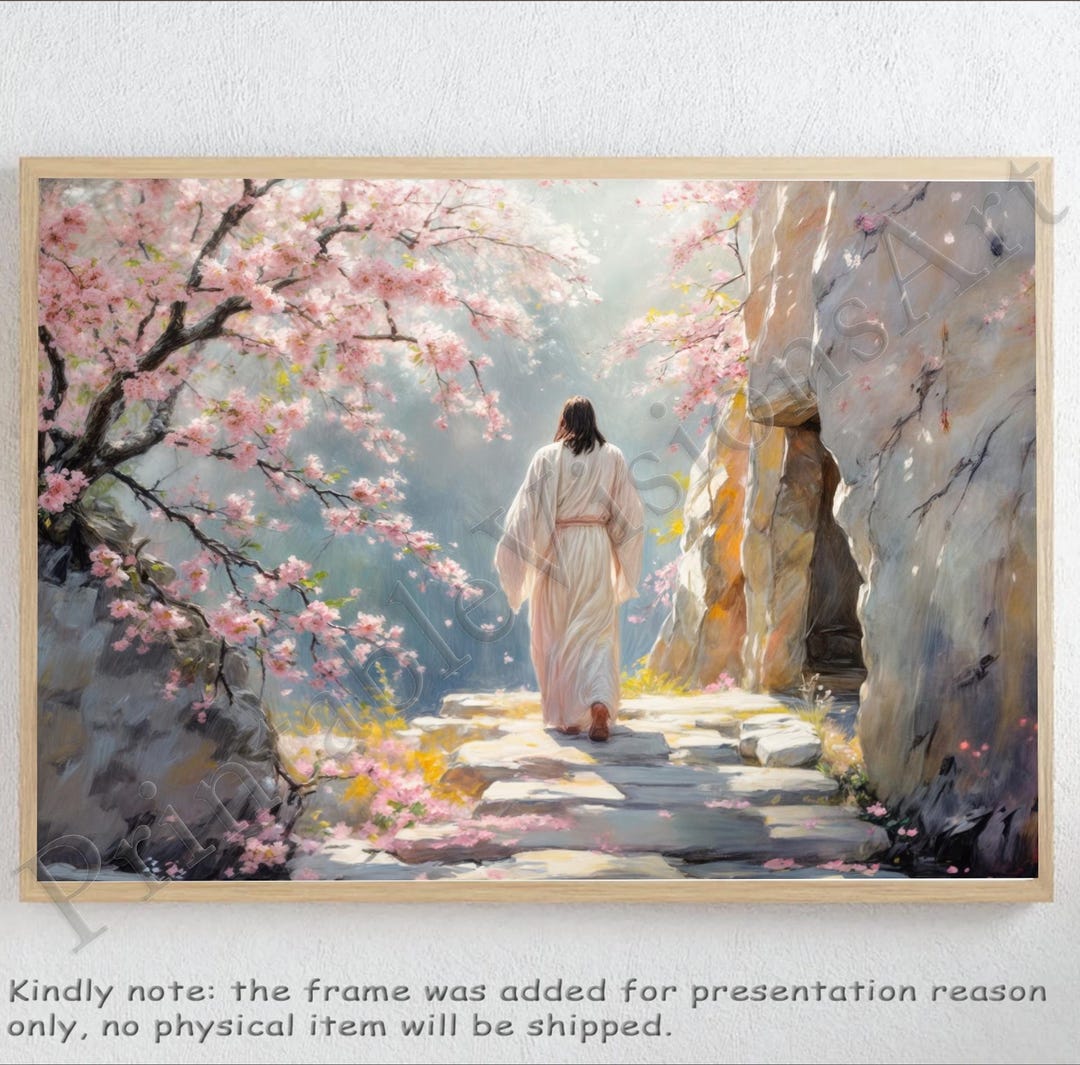 Digital Download Jesus Christ Resurrected Painting | He is Risen Art ...