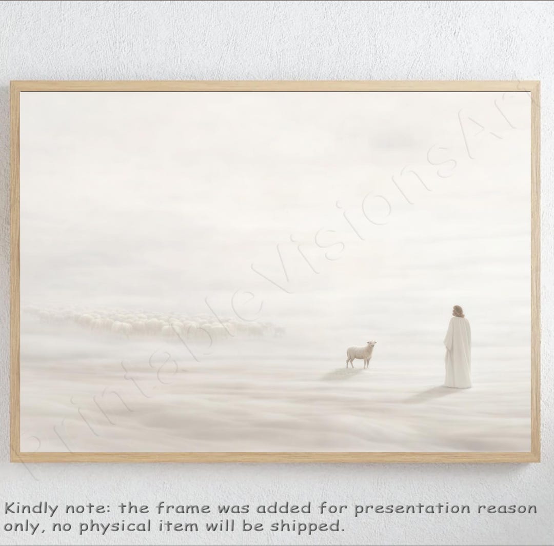 Printable Faithful Shepherd - Jesus Leaves the 99 - Minimalist Neutral ...