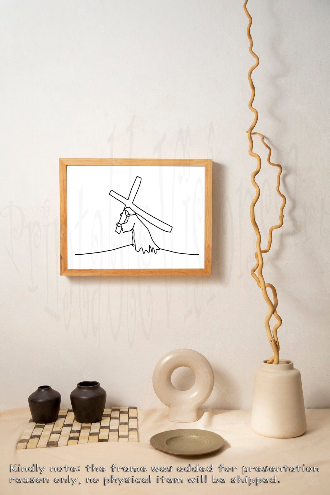 Jesus Carrying the Cross line Art Religious Concept Simple Hand-drawn ...