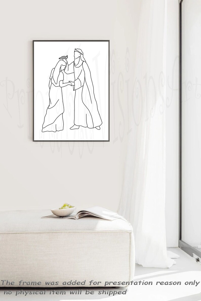 Queen Esthere Modern Religious Line Art Concept Simple Hand-drawn ...