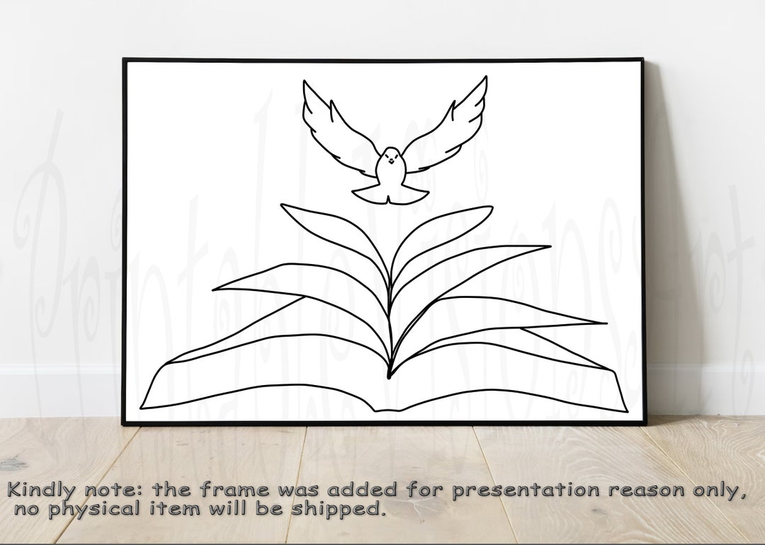 Holy Spirit Day - Line Art Religious Concept Simple Hand-drawn Sketch ...