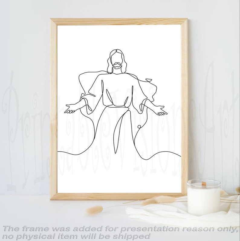 Ascension of Jesus Christ - Religious Line Art Concept | Simple Hand ...