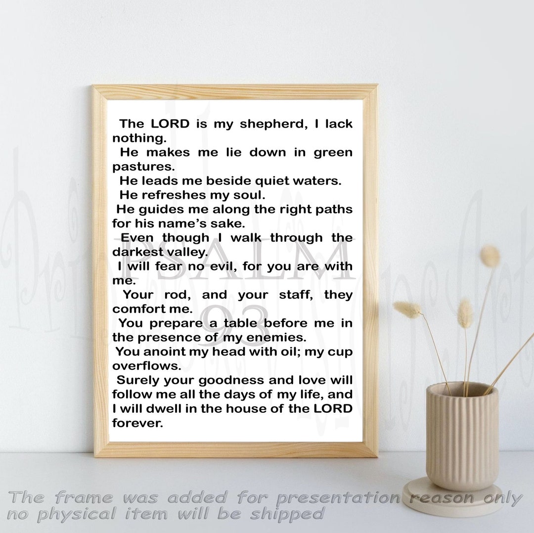 Psalm 93 - A Psalm of David, Scripture Wall Decor, Bible Verse ...