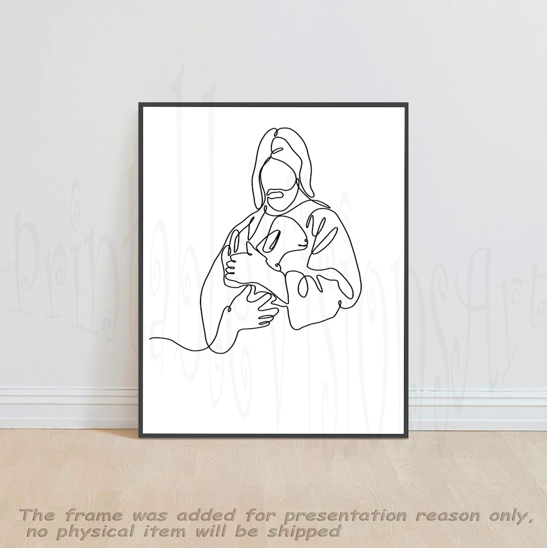 I Am the Lamb of Jesus - Modern Line Art Religious Christian Simple ...