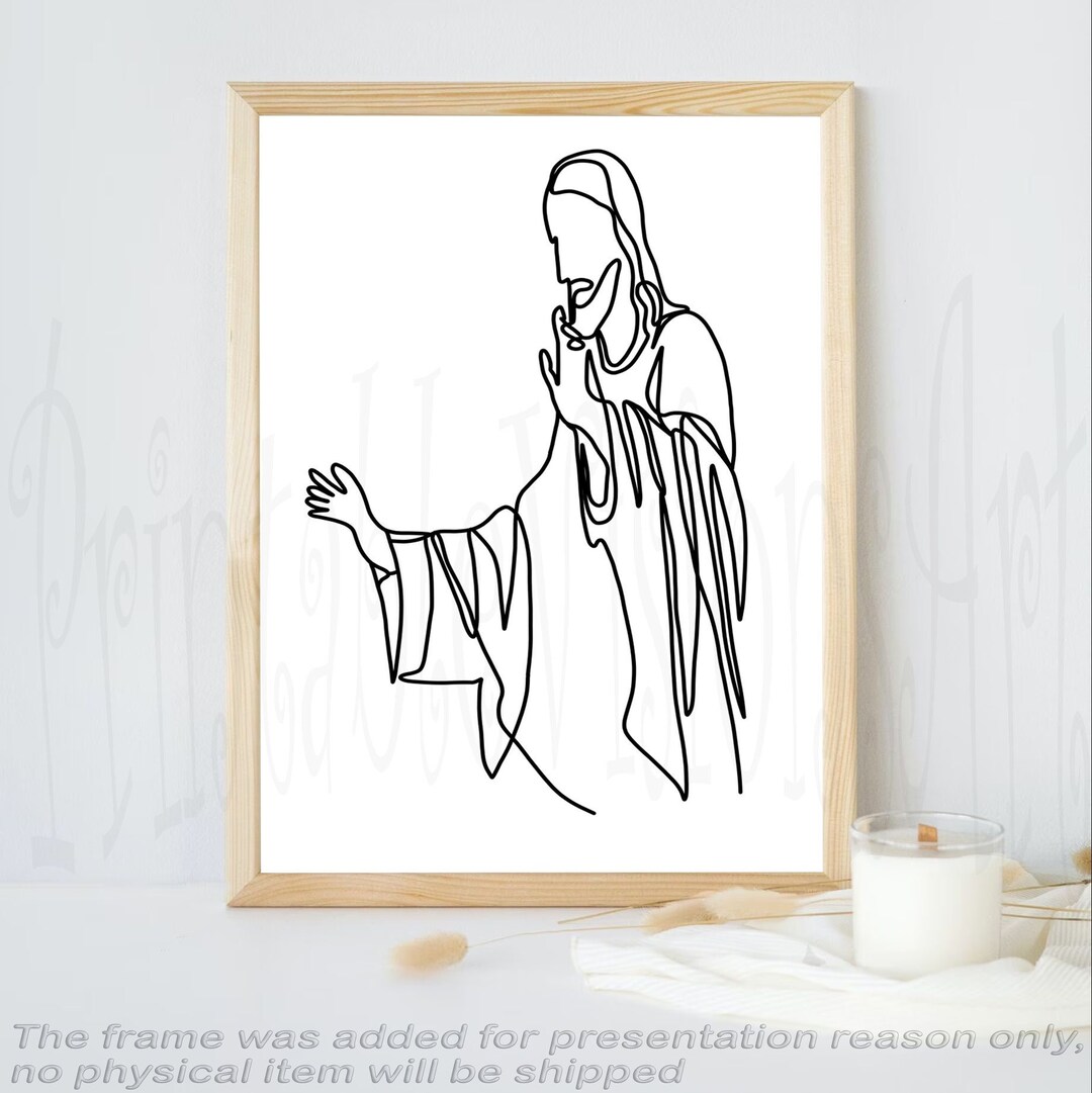 Jesus Christ the Preacher modern Line Art Religious Christian Simple ...