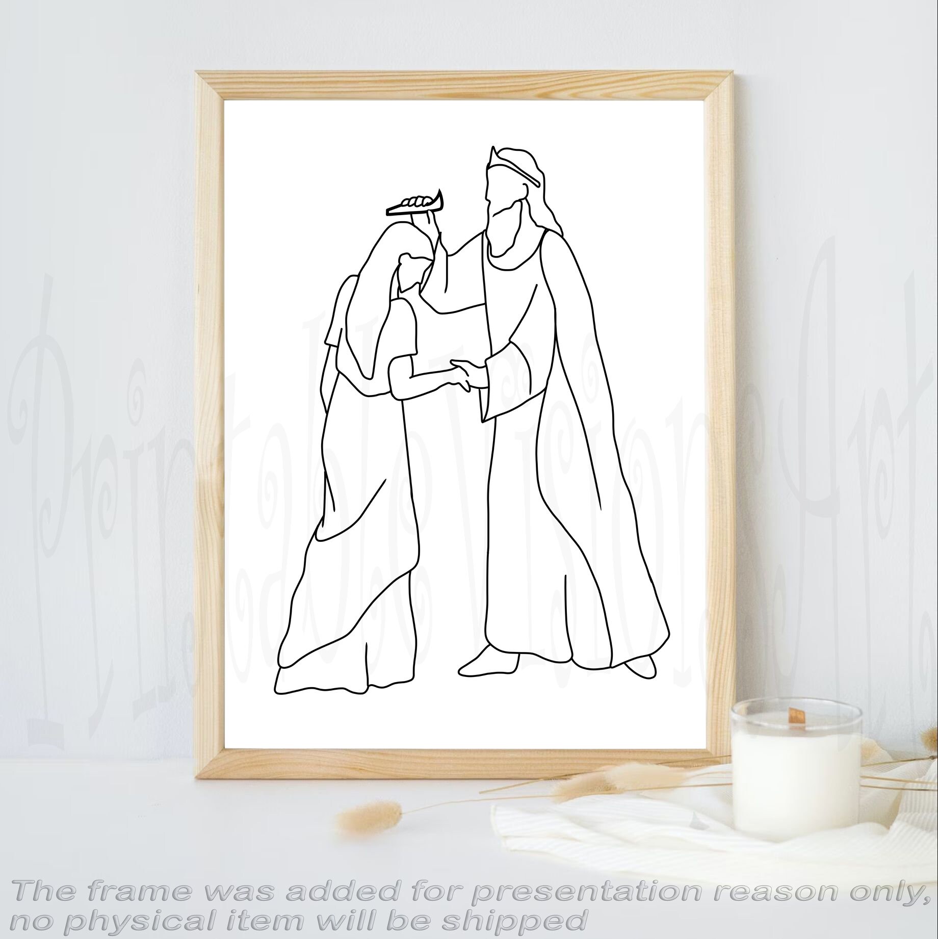 Queen Esthere Modern Religious Line Art Concept Simple Hand-drawn ...