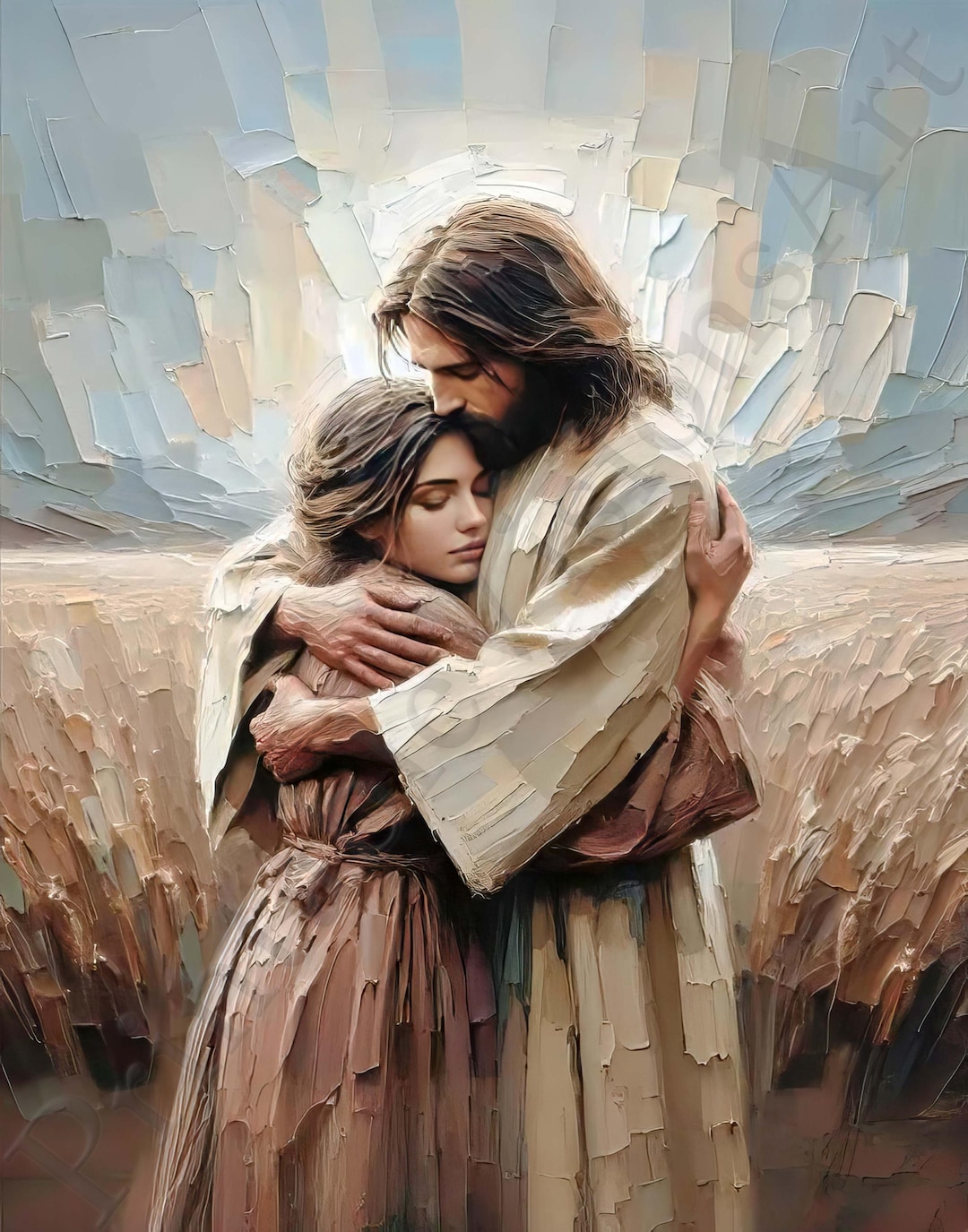 His Love, Jesus Hugging Woman, Christian Wall Art, Jesus Art, LDS ...