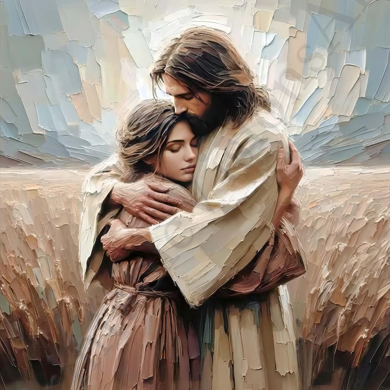 Jesus Hugging Woman Wall Art - Etsy