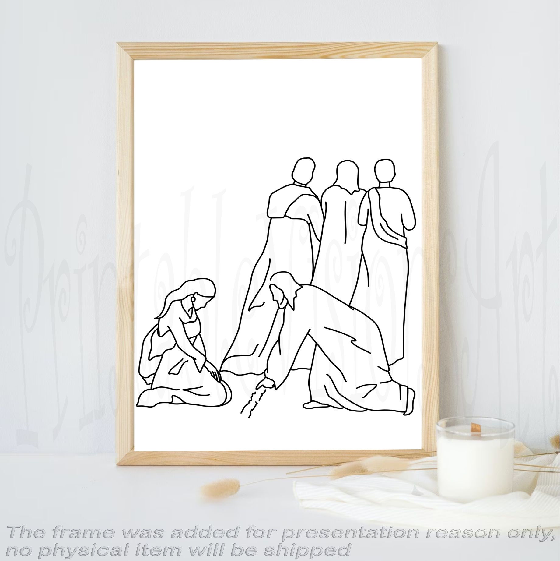 Christ and the Woman Taken in Adultery - Religious Modern Abstract Art ...