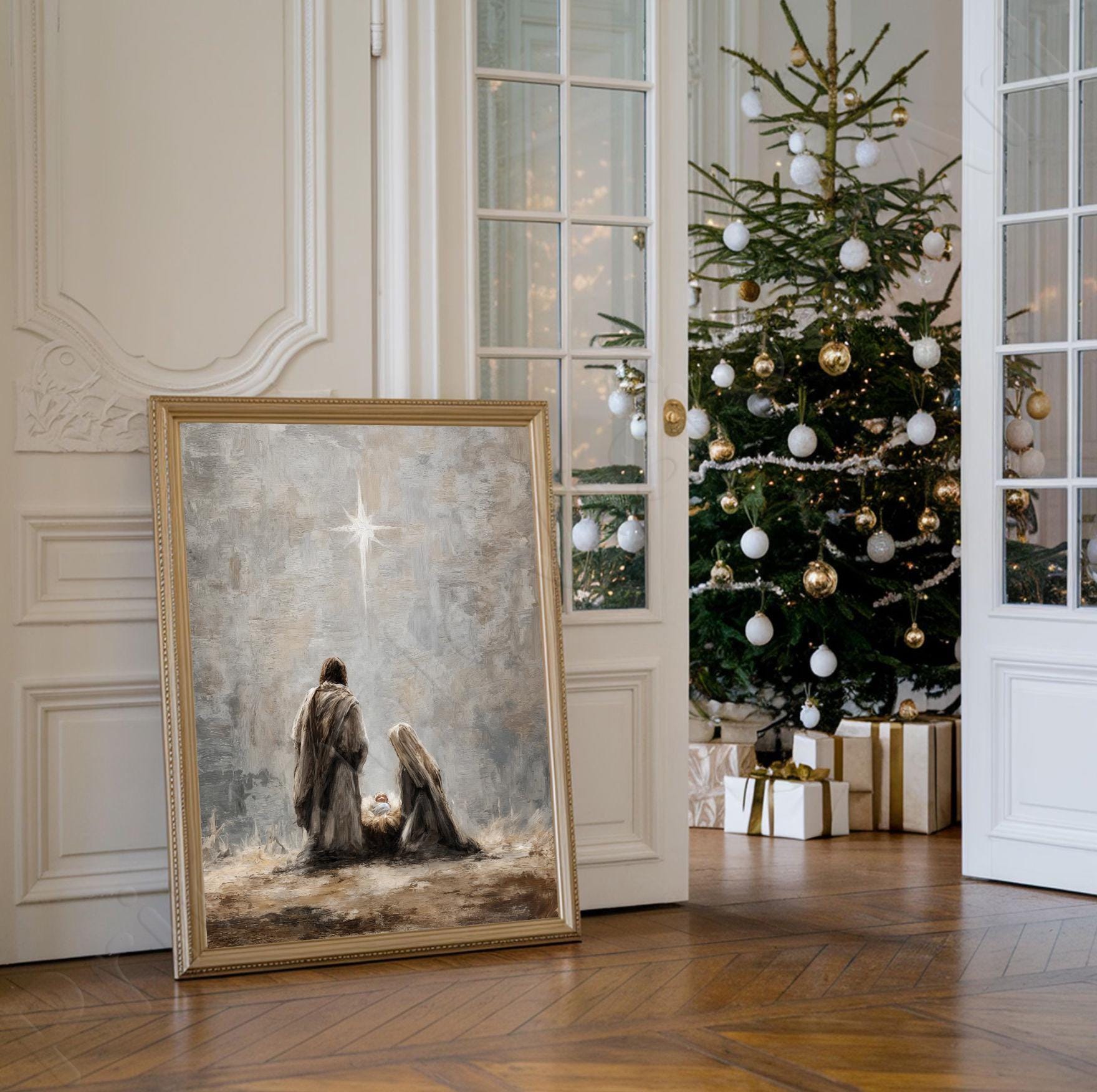 Christmas Nativity Wall Art Image Decor - Manger Christian Wall Art ...