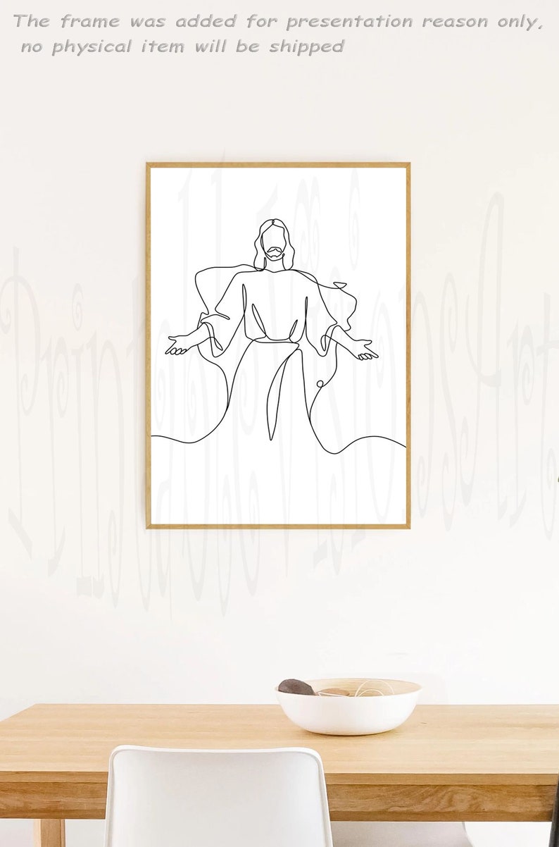 Ascension of Jesus Christ - Religious Line Art Concept | Simple Hand ...