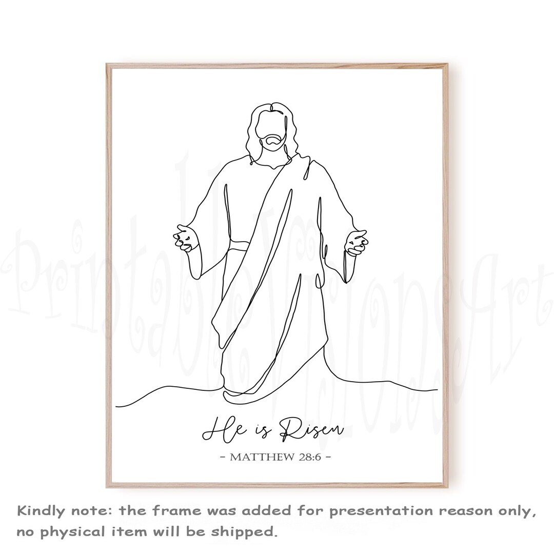 HE Has Risen, Just as HE Said -line Art Religious Concept Simple Hand ...